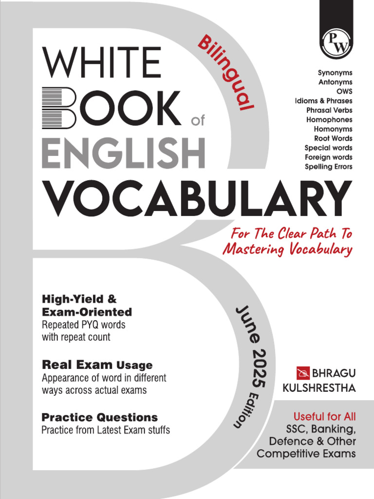 PW White Book: English Synonyms Guide | PDF
