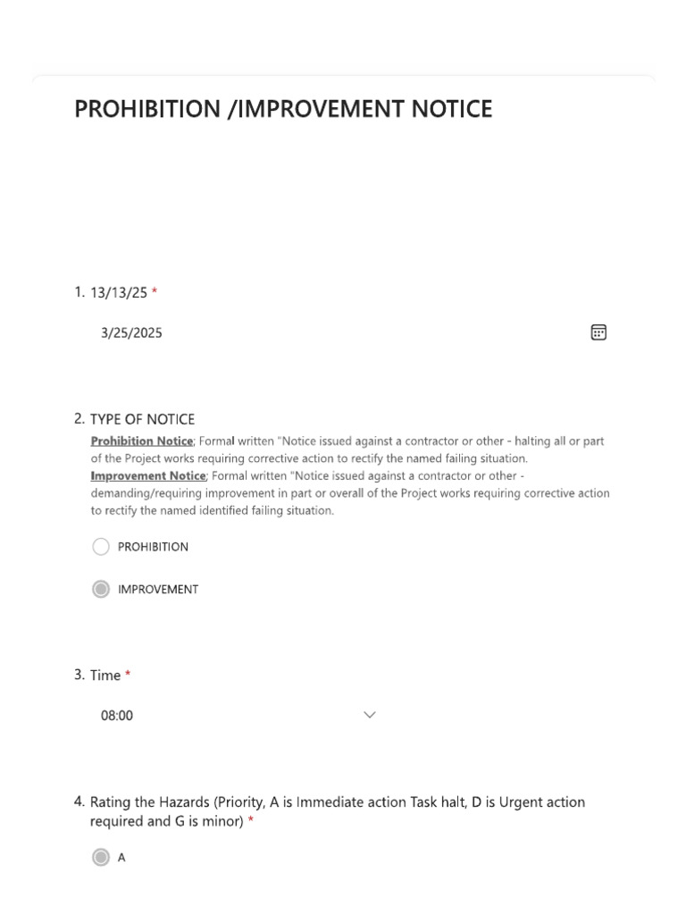 Improvement Notice1 | PDF