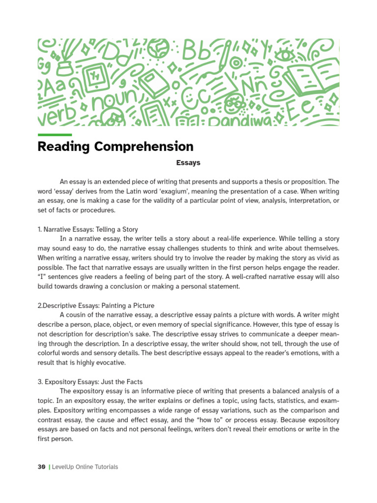 Reading Comprehension Lectures | PDF | Poetry | Essays