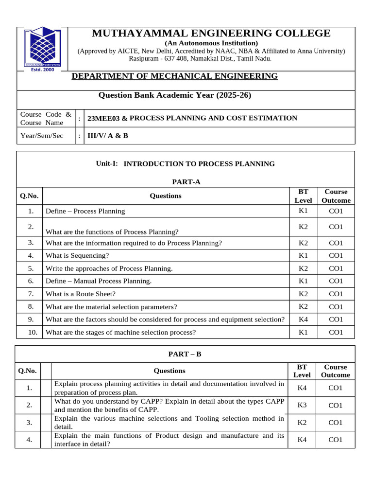23mee03 Ppce QB | PDF | Machining | Industrial Processes