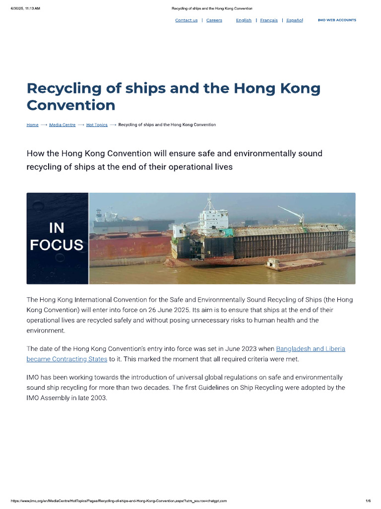 Imo Hong Kong Convention | PDF