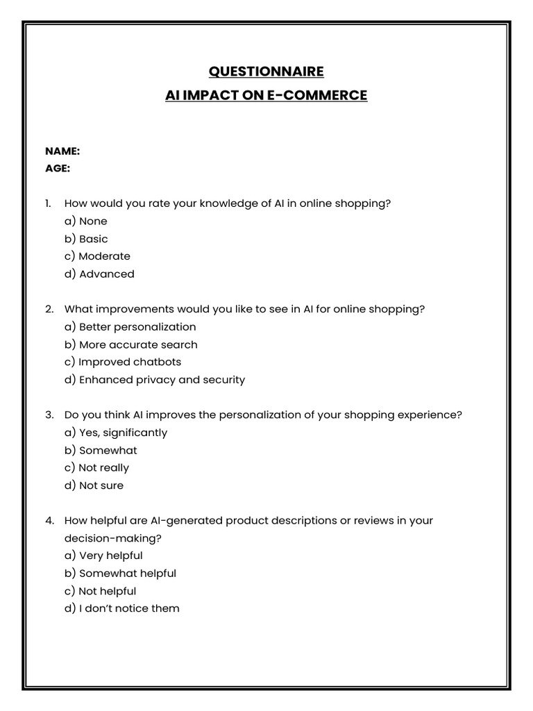 Questionnaire 1 | PDF