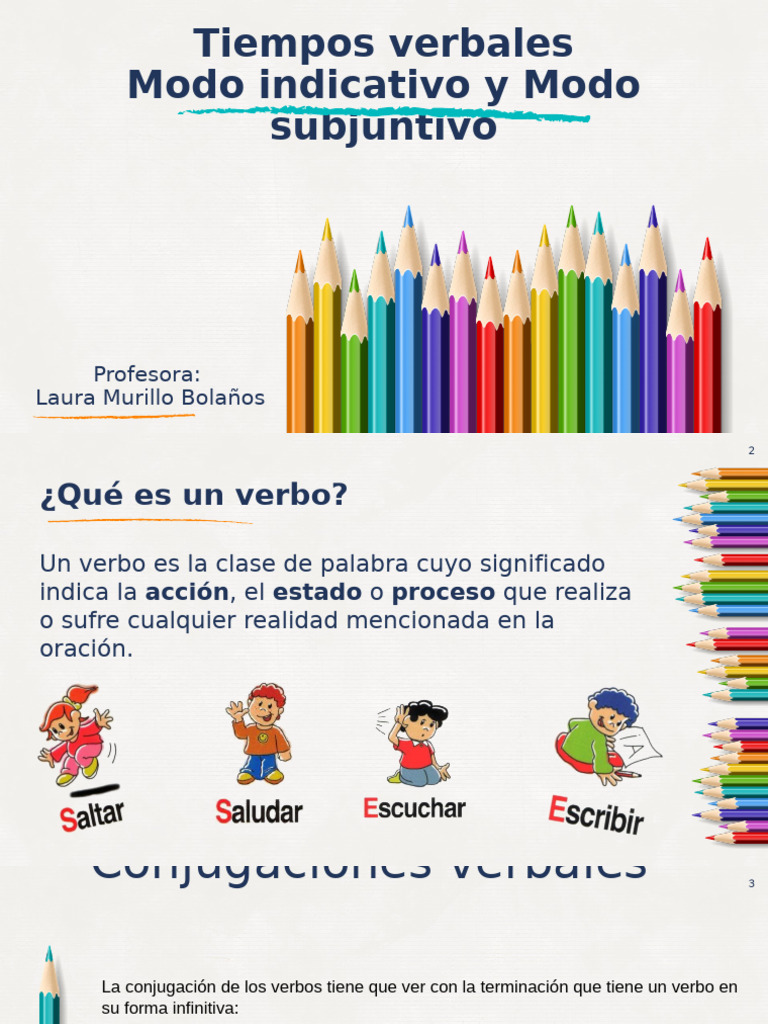 Tiempos Verbales: Indicativo y Subjuntivo | PDF | Verbo | Conjugación ...