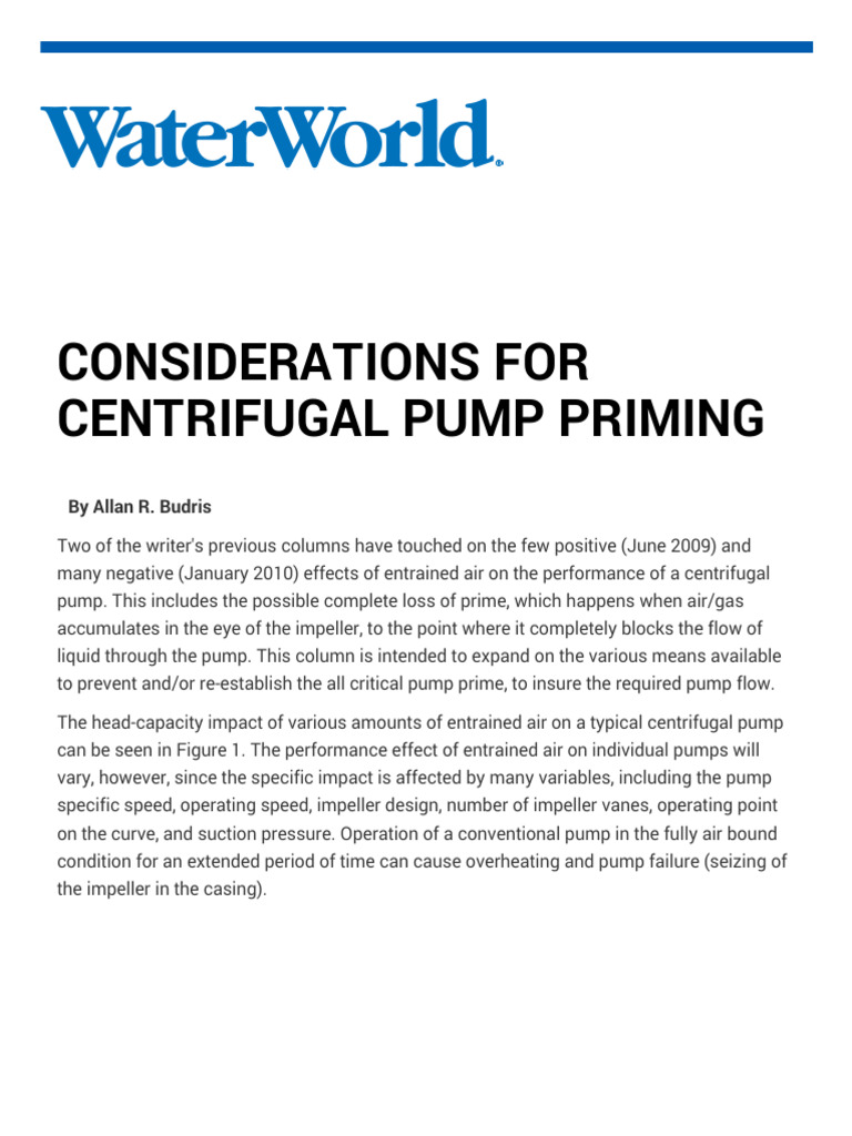 Centrifugal Pump Priming Methods Explained | PDF | Pump | Continuum ...