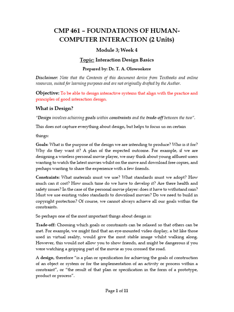 CMP 461 - Module 3 - Weeks 4 | PDF | Usability | User Interface