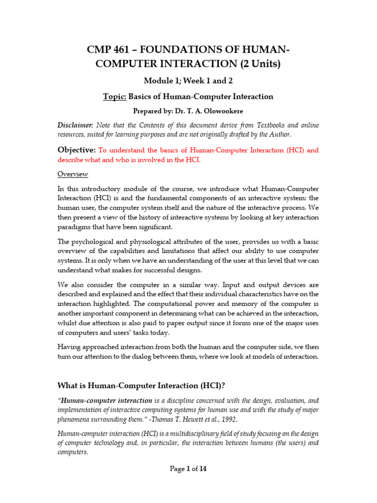 Introduction to Human-Computer Interaction | PDF | Human–Computer ...