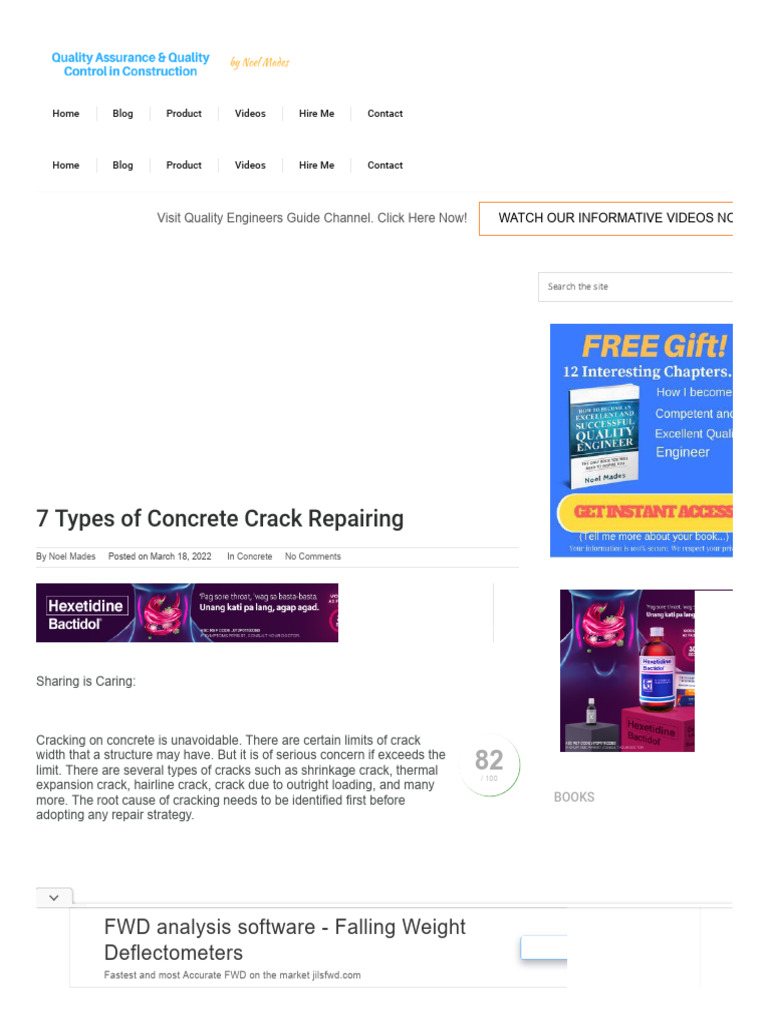 Concrete Crack Repair Methods Explained | PDF | Fibre Reinforced ...