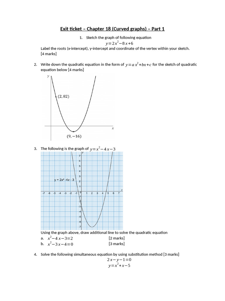 Exit Ticket - Curved Graph Part 1 | PDF