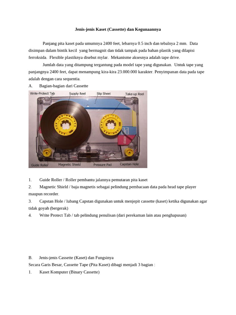 Jenis dan Fungsi Kaset Pita | PDF