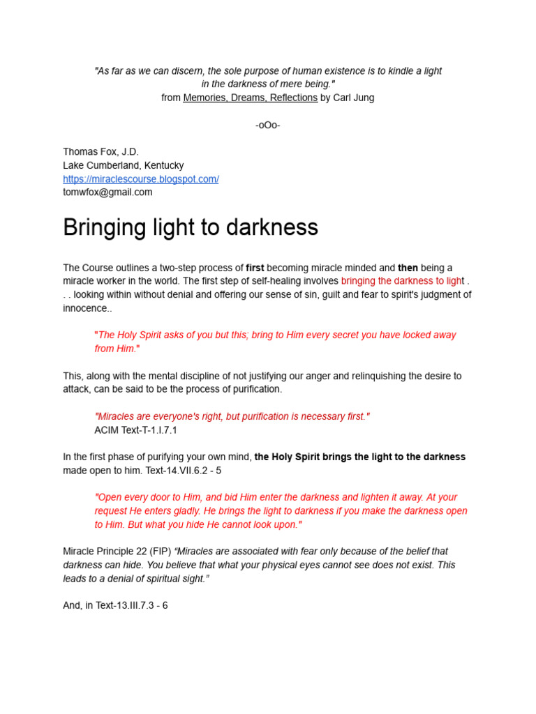 Bringing Light To Darkness | PDF | Religious Belief And Doctrine | Theology