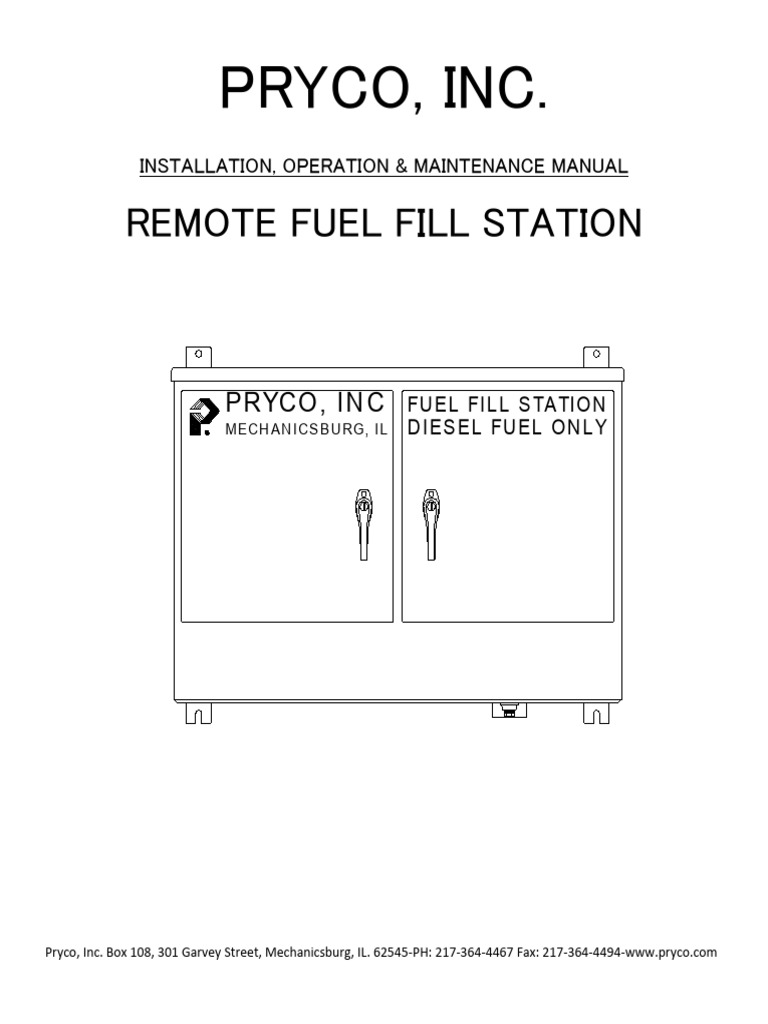 Pryco Remote Fuel Fill Station Manual | PDF | Valve