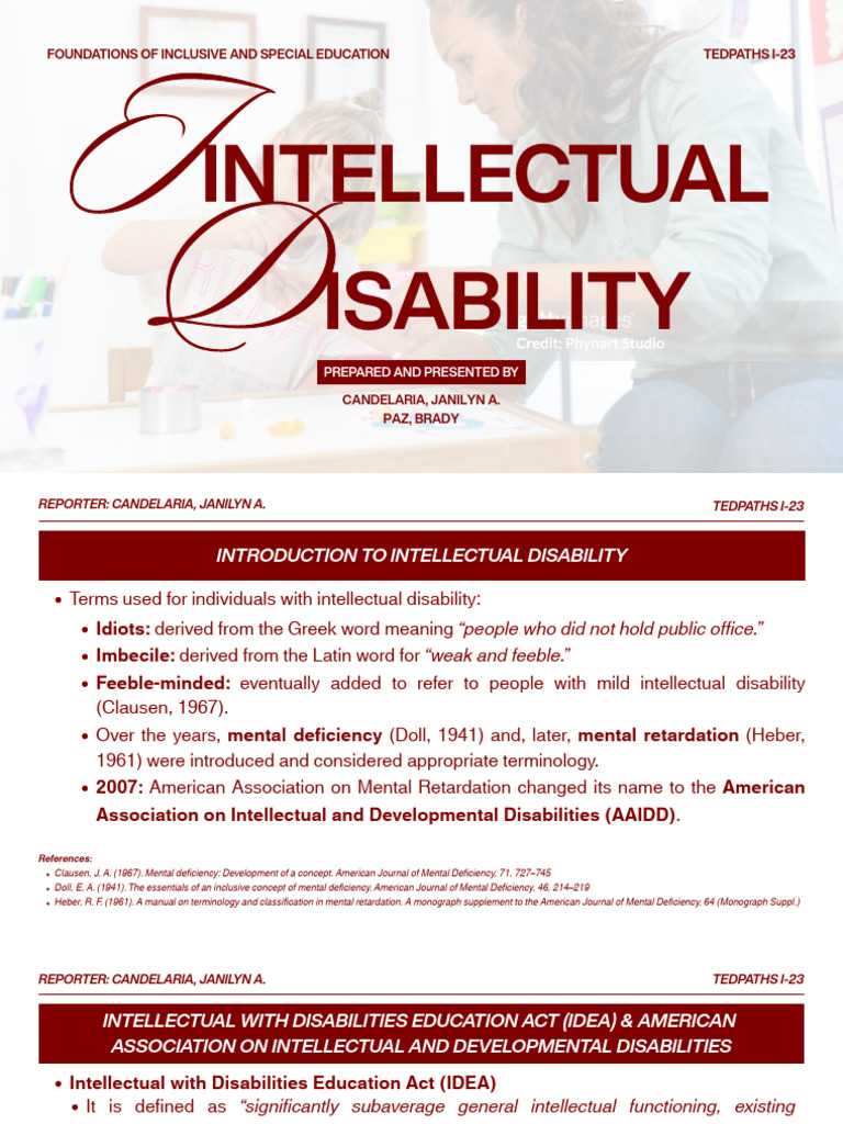 Chapter 4 Intellectual Disabilities | PDF | Intellectual Disability ...