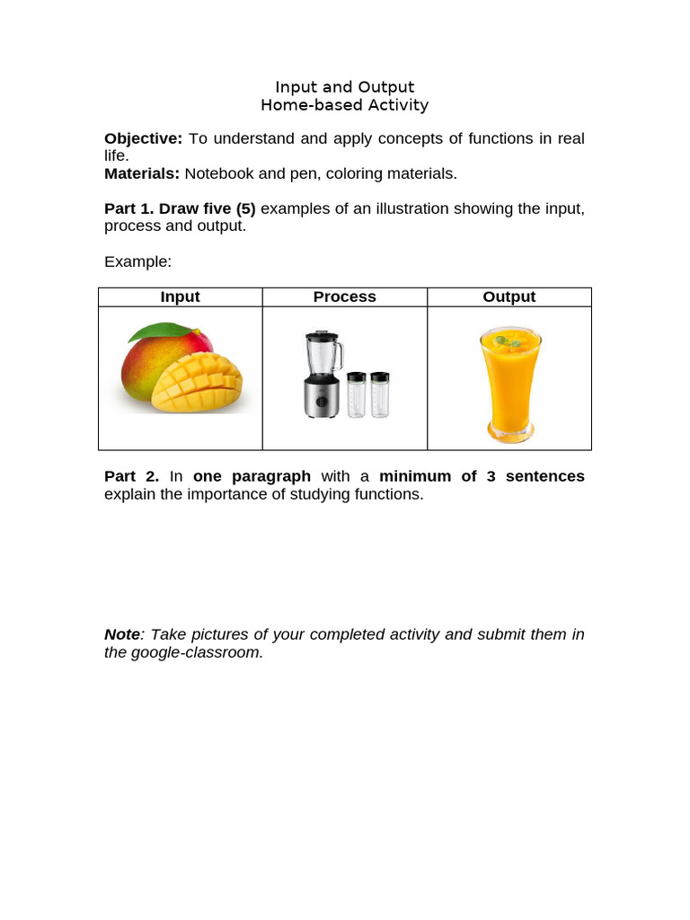 Homebased Activity1 - Input and Output | PDF