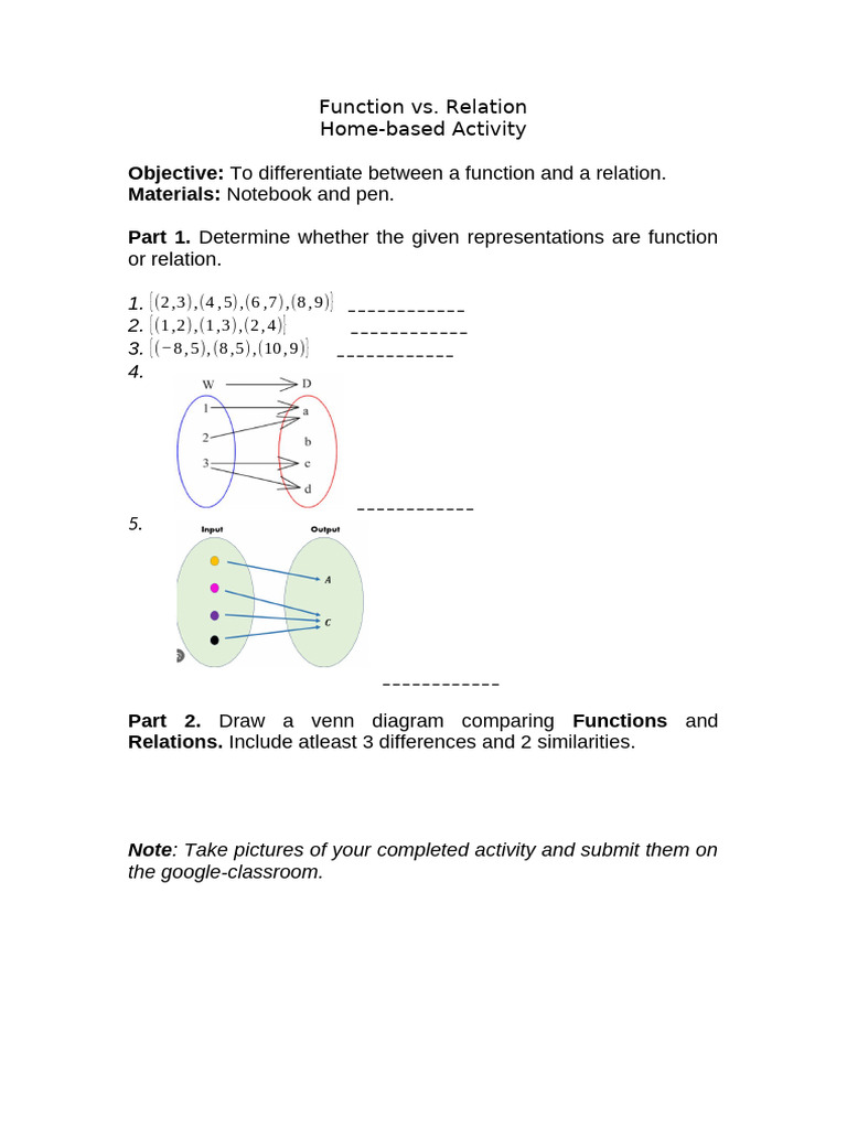 Homebased Activity2 - Function or Relation | PDF