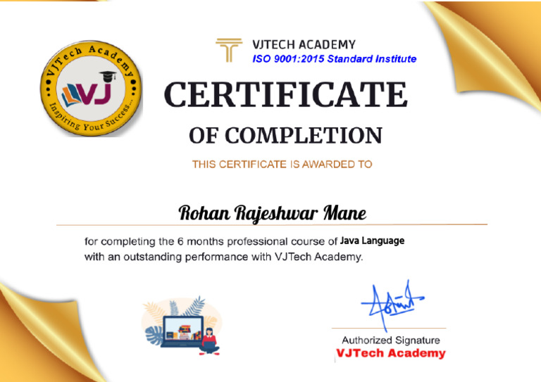 Java Language-Rohan Rajeshwar Mane | PDF