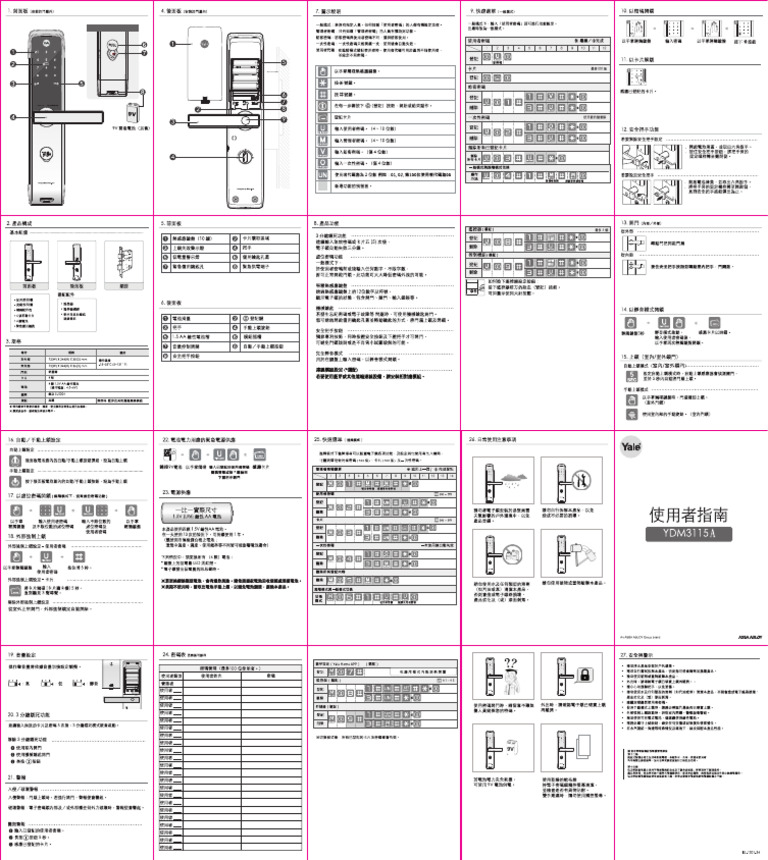 Yale YDM3115A User Manual-TC - 2023V | PDF