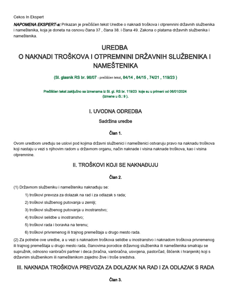 Uredba DRZ SL I Namestenici | PDF