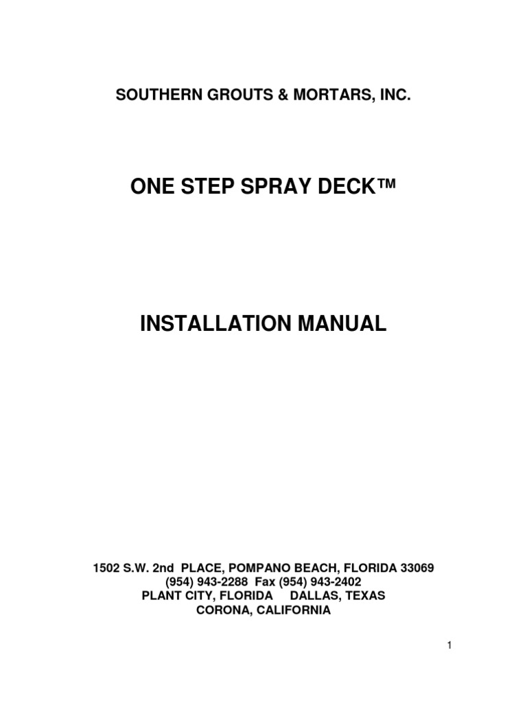 Tom Hudak installationmanual-SprayDeck | PDF | Concrete | Swimming Pool