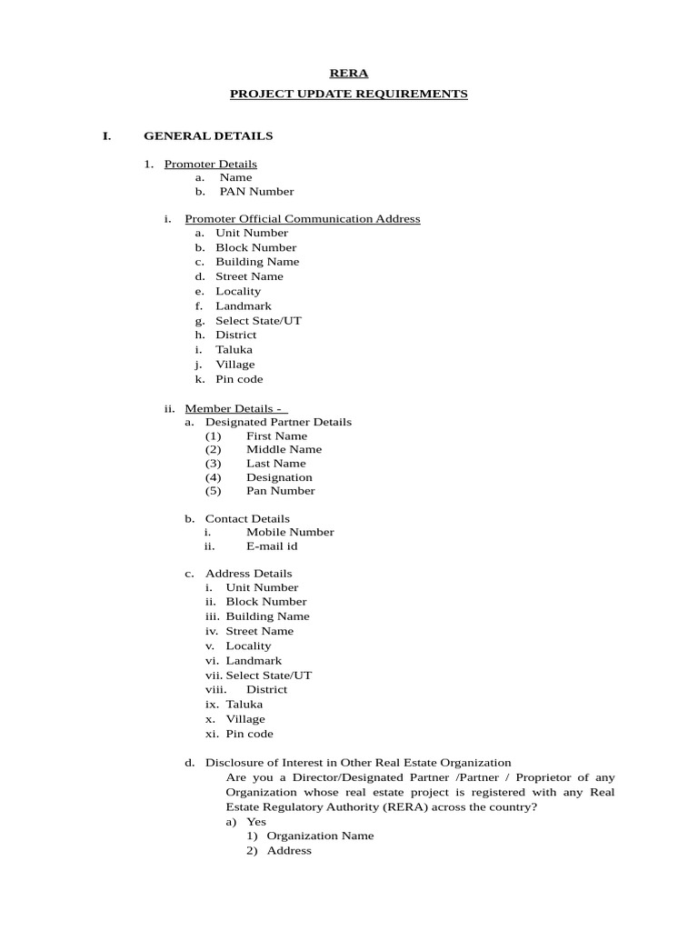 RERA Project Update Requirements | PDF | Lawsuit