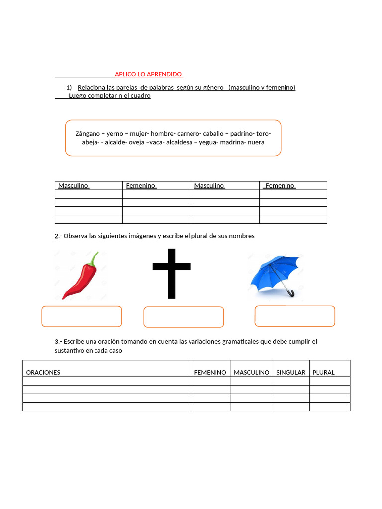 Actividad Del Generio y Numero 3er | PDF