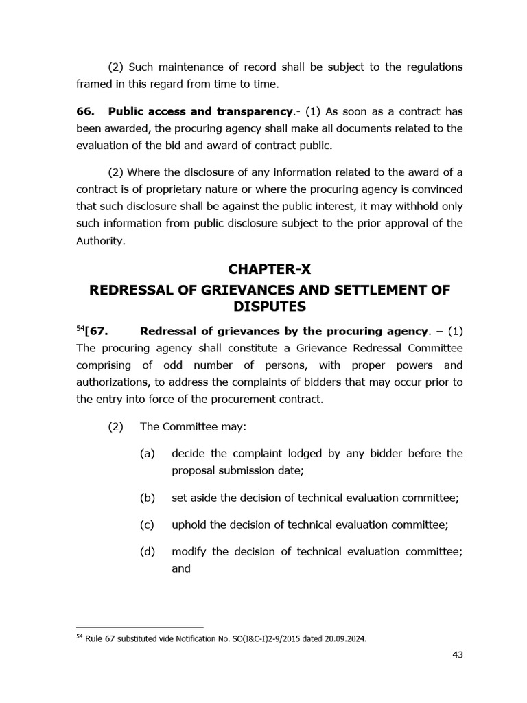 Punjab Procurement Rules 2014 Grievance | PDF | Public Law | Government