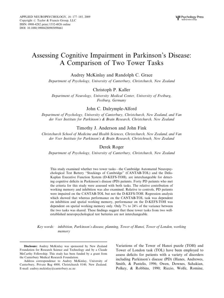 Mckin Lay 2009 | PDF | Working Memory | Neurology