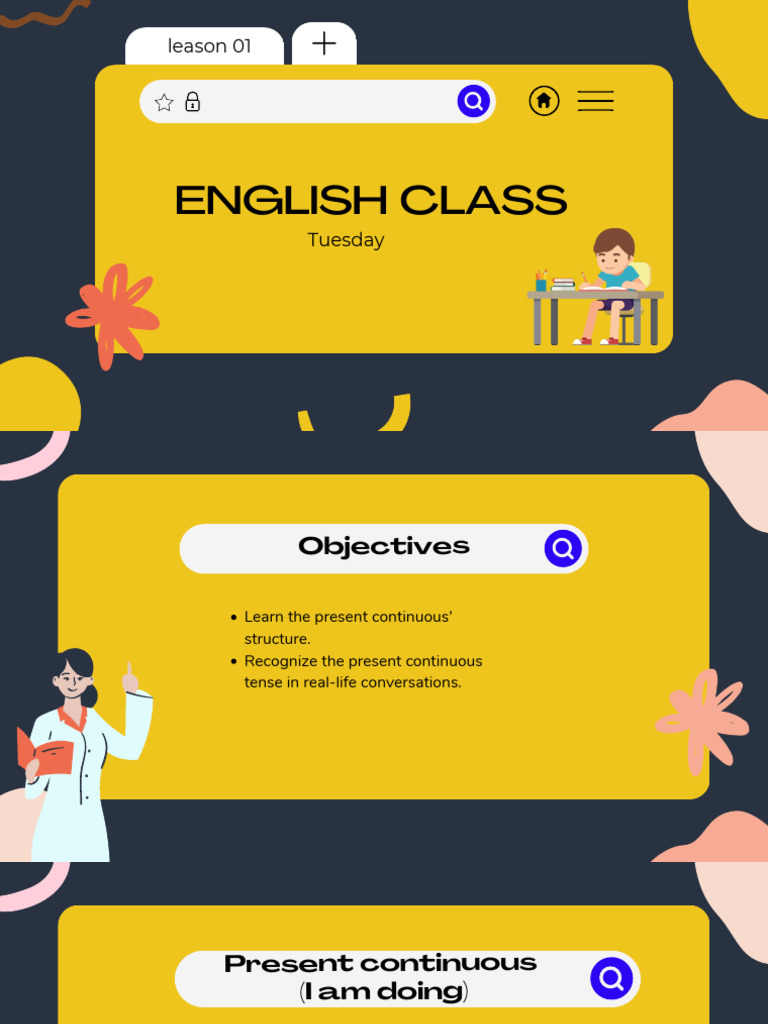 Dark Blue Modern English Class Education Presentation | PDF