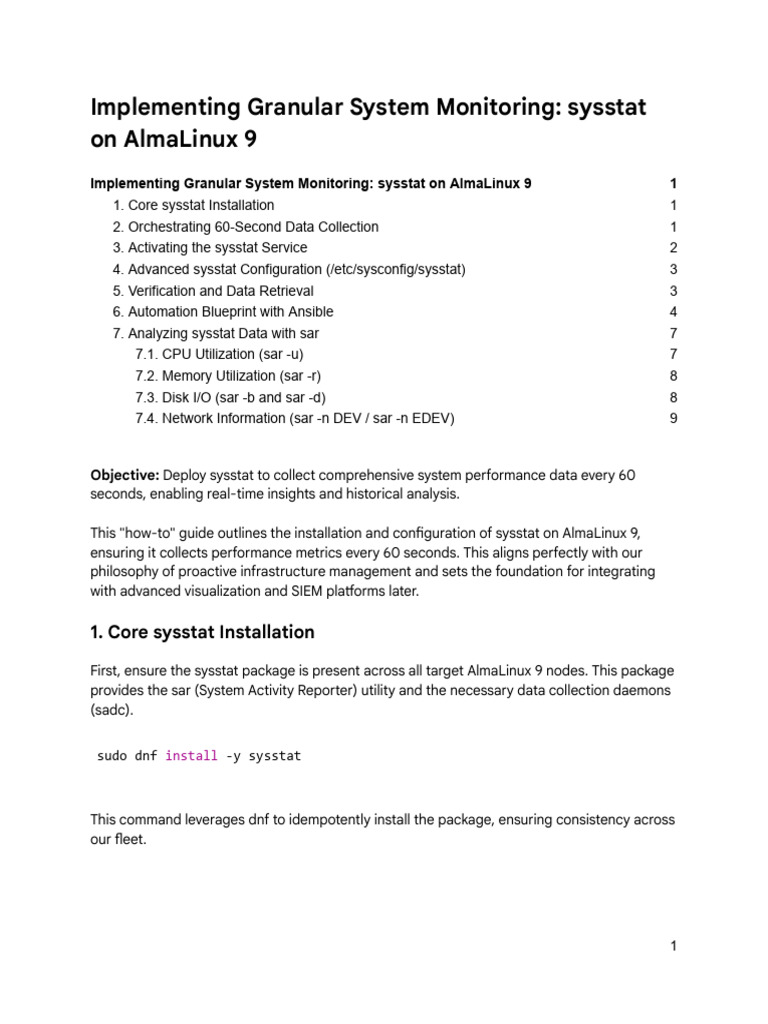 Implementing Granular System Monitoring Sysstat On AlmaLinux 9 or ...