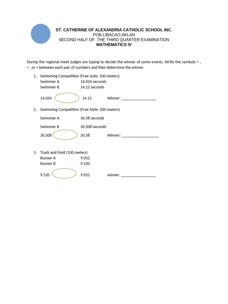 Mathematics Grade 4 2nd Half 3rd | PDF