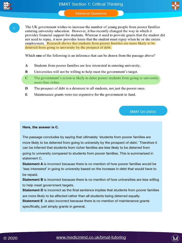 1.11 Inferences Questions - Answers | PDF