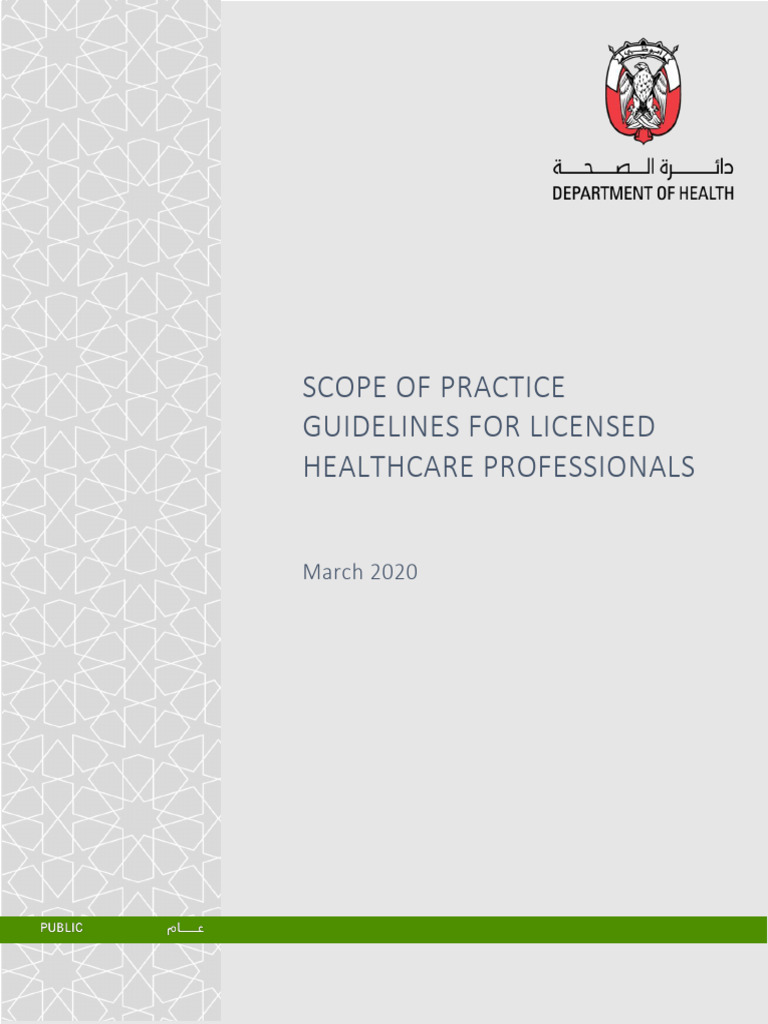 DOH Scope of Practice Guidelines For Licensed Healthcare Professionals ...