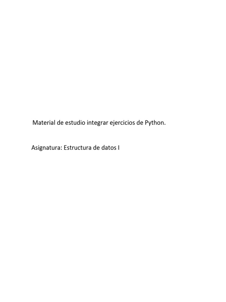 Material de Estudio Integrar Ejercicios de Python | PDF | Python ...