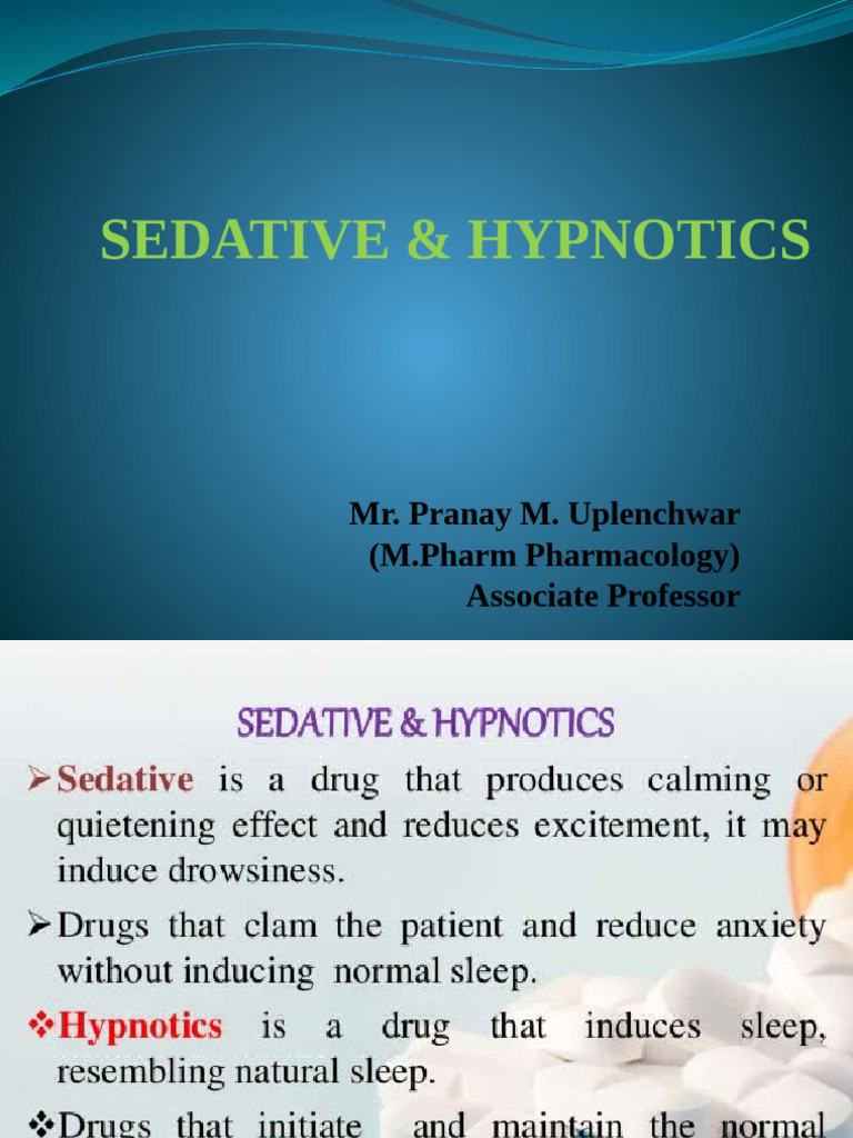 Hypnotics and Sedative | PDF
