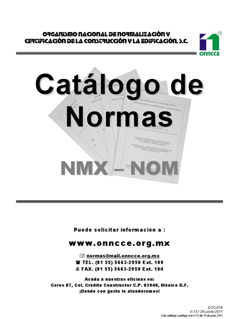 Catálogo NMX- Actualizado