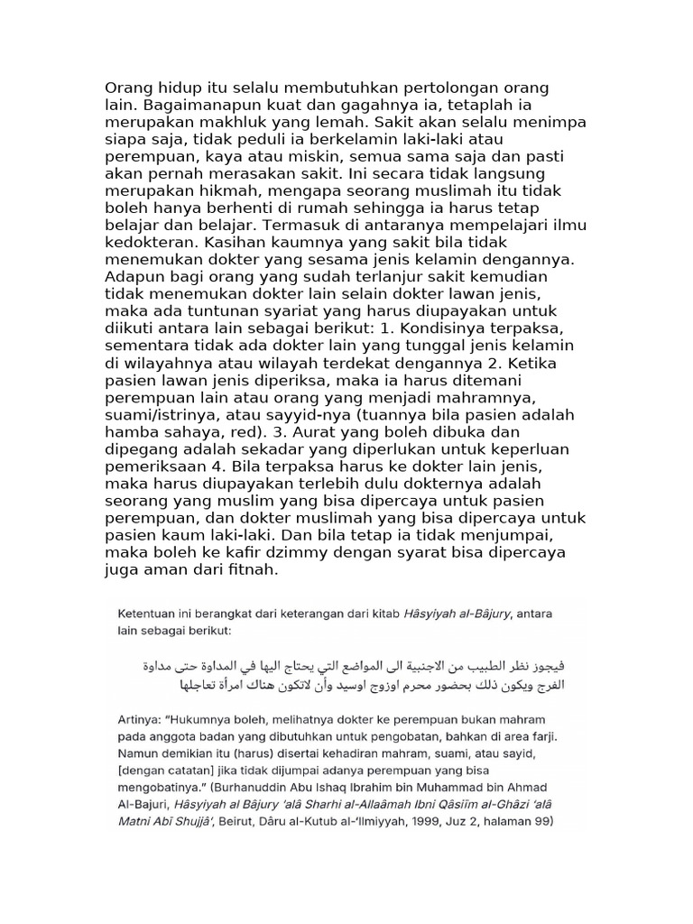 Berobat Kepada Non Mahram | PDF