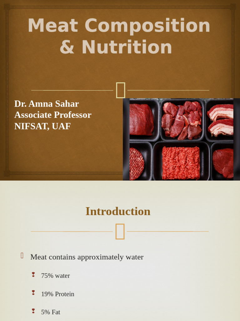 Meat Composition and Nutritional Value | PDF | Fat | Trans Fat