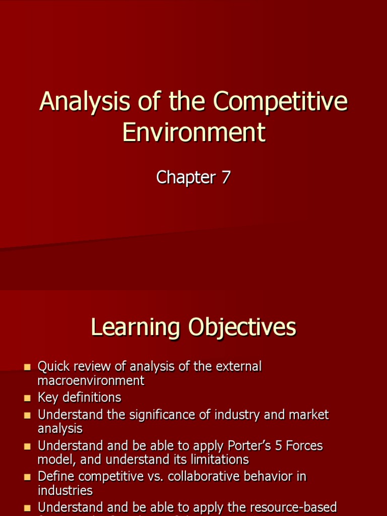 Analysis of the Competitive Environment | Competition | Cooperative