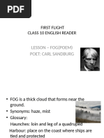 Fog Class 10 English Poem 8 | PDF | Fog | Poetry