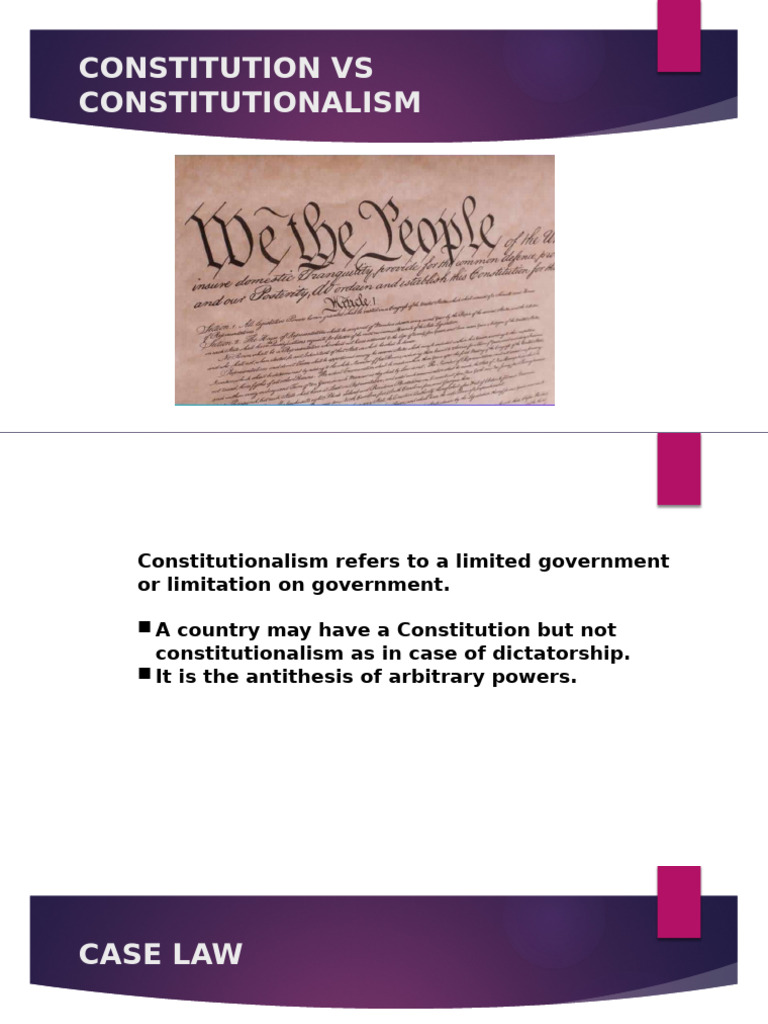 Constitution vs Constitutionalism Explained | PDF