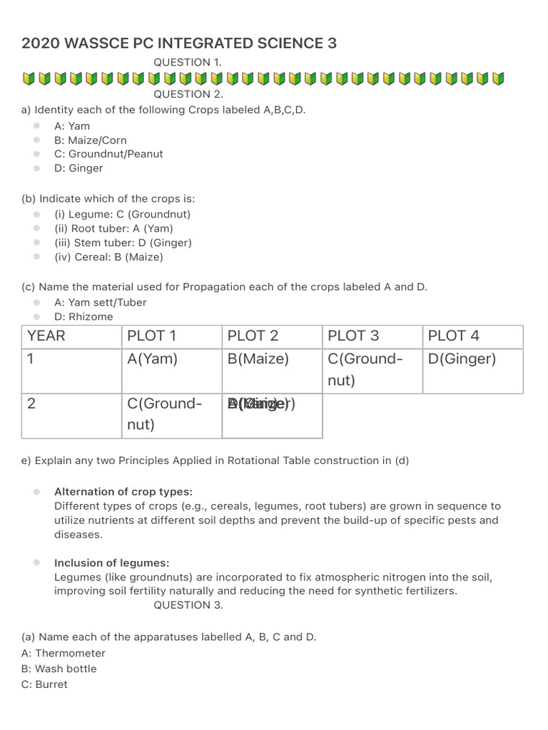 2020 WASSCE Science Questions & Answers | PDF | Seed | Seedling
