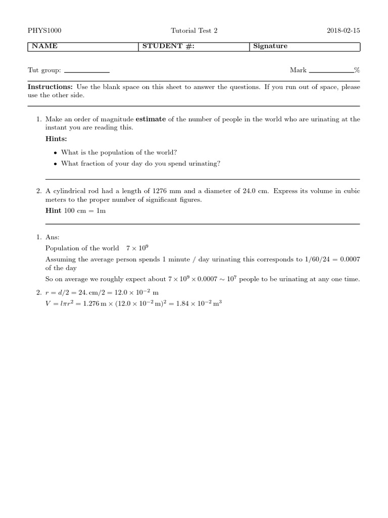 Tut2 Solutions | PDF