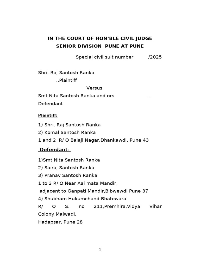 Address Pursis Ranka | PDF