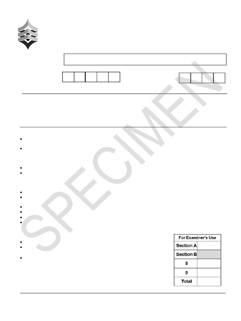 1428 Biology Specimen Paper 1 | PDF | Genotype | Dominance (Genetics)