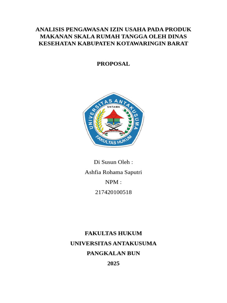 Sampul Proposal Ashfia | PDF