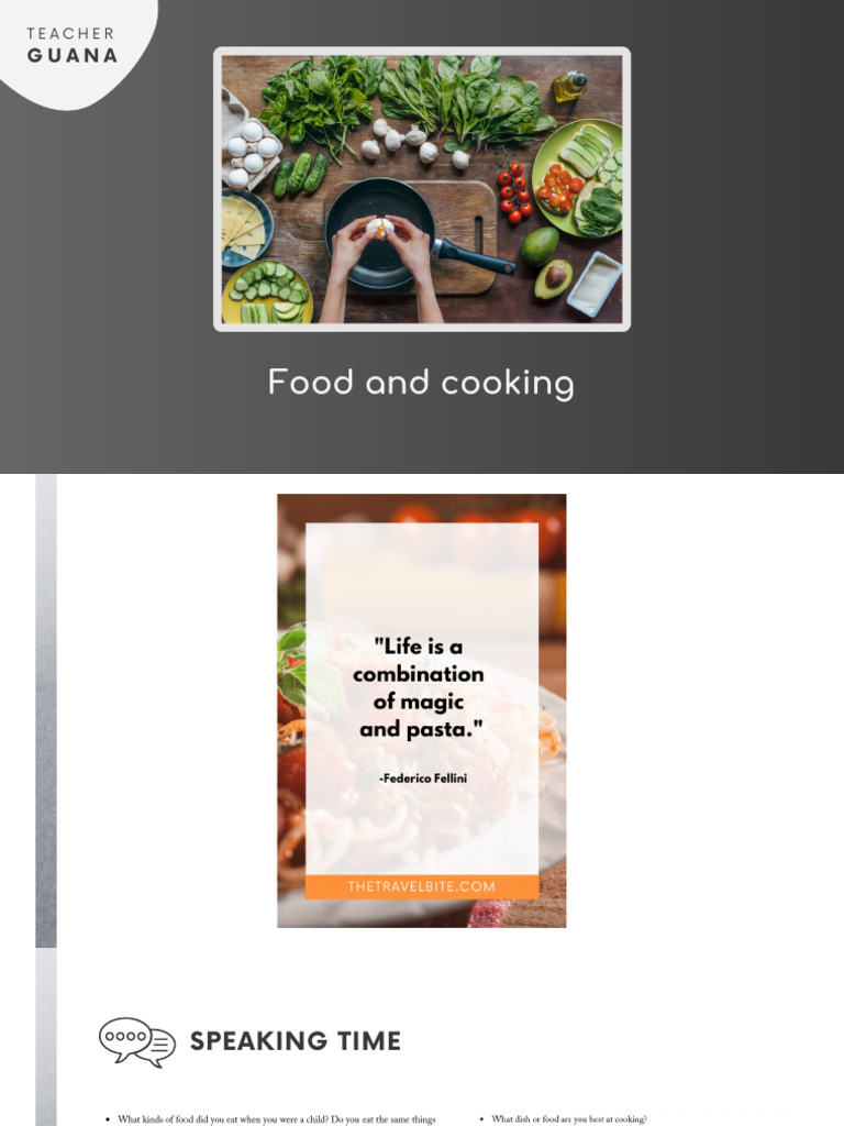 Food Vocabulary and Cooking Discussion | PDF