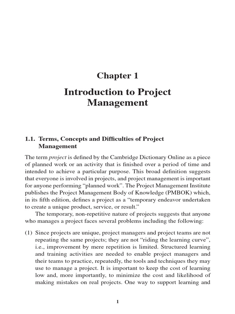 Introduction To Project Management | PDF | Project Management | Risk