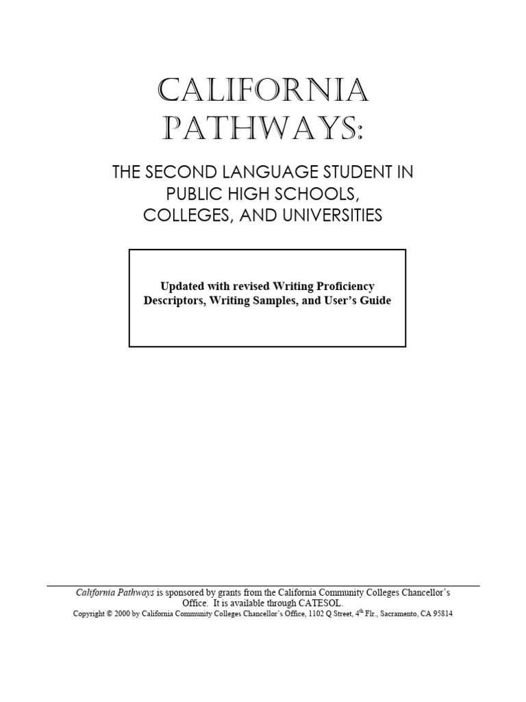 California Pathways for ESL Students | PDF | Second Language | English ...