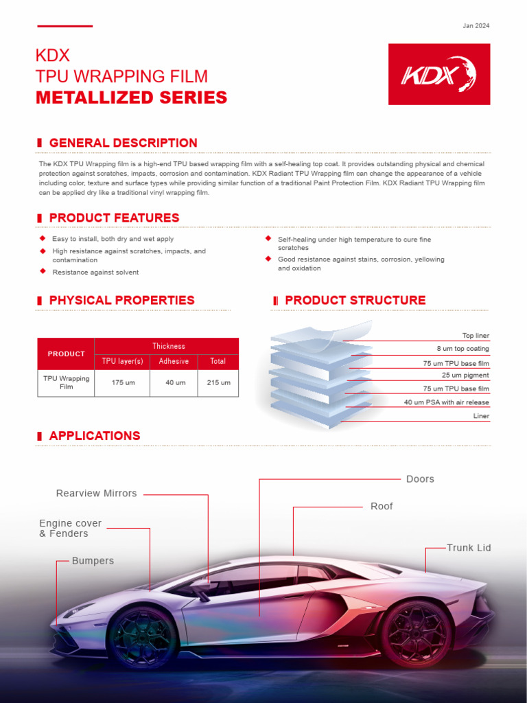 KDX TPU Wrapping Film Overview | PDF | Paint | Industrial Processes