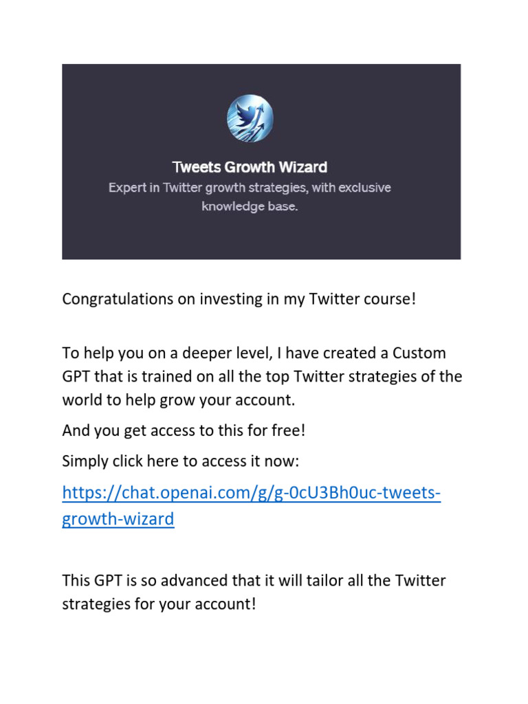 Access To Twitter Growth GPT | PDF