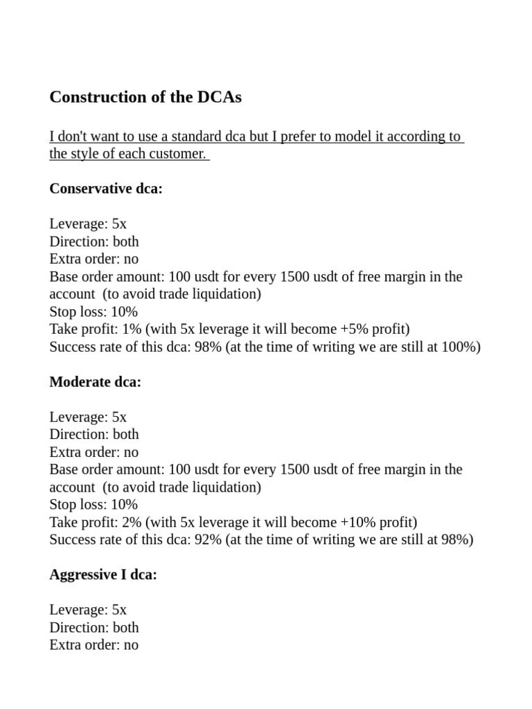 Custom DCA Strategies and Success Rates | PDF